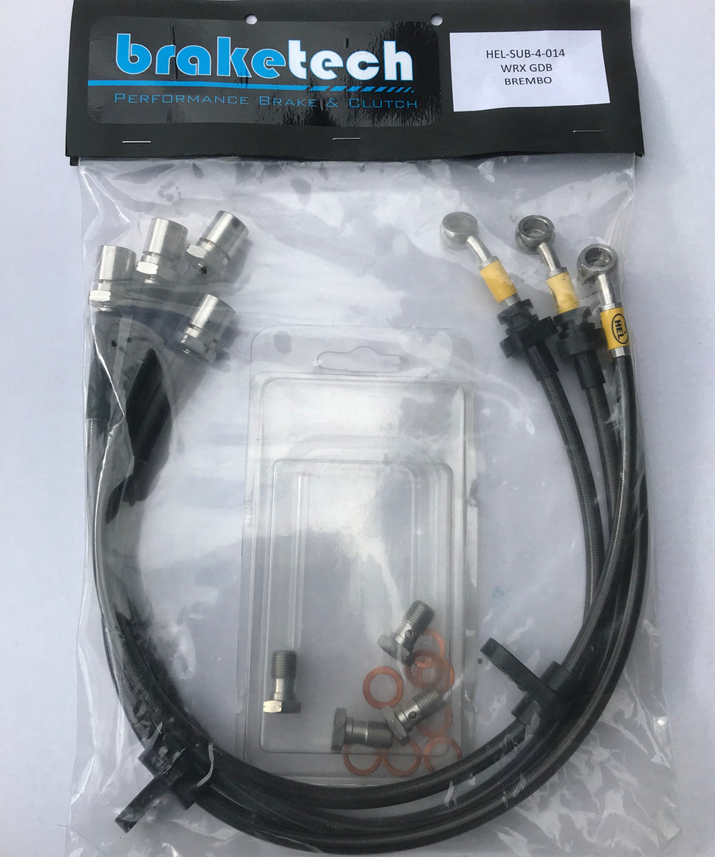 Subaru WRX GC8 STI V1–V6 – HEL Braided Brake Hose Kit – Braketech NZ